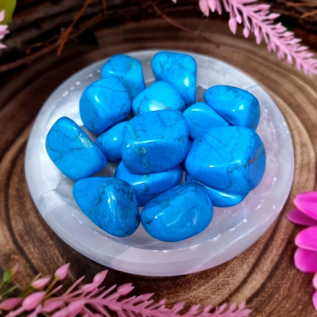 Blue Howlite – Purple Lotus